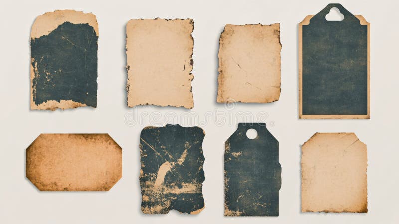 Blank Old Sticker and Price Tag Collection for Vintage Design Projects ...