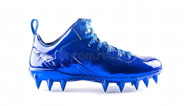 Blue Football Cleats Tall Spikes White Background Stock Photos - Free ...