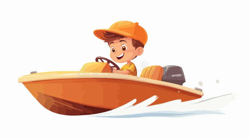 Boy Driving Boat Stock Illustrations – 60 Boy Driving Boat Stock ...