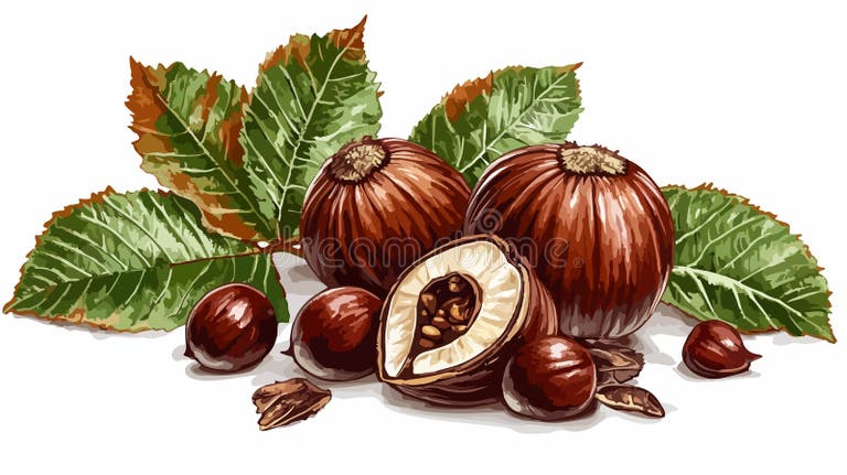 Chestnut Tree Vector Illustration Isolate Stock Vector - Illustration ...