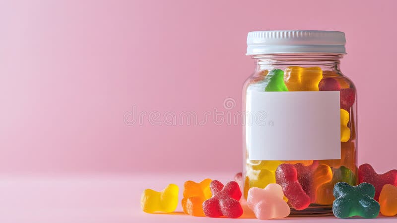 Chewy Gummies Bottle on Neutral Background: Sweet Treats & Snack ...