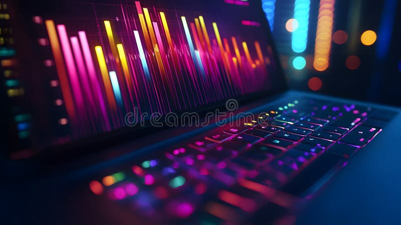 Closeup Laptop Notebook Screen Technology Office Workspace Stock ...