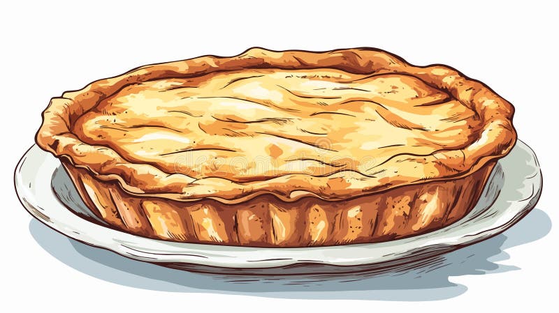 Color Engraving Pie Illustration for Professional Use Stock Vector ...