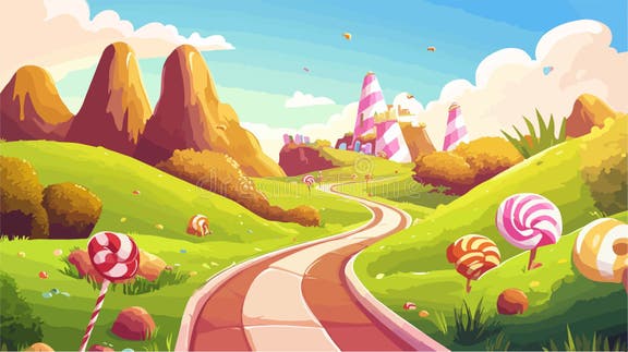 Colorful Candy Land Game Background for Vector Illustration Stock ...