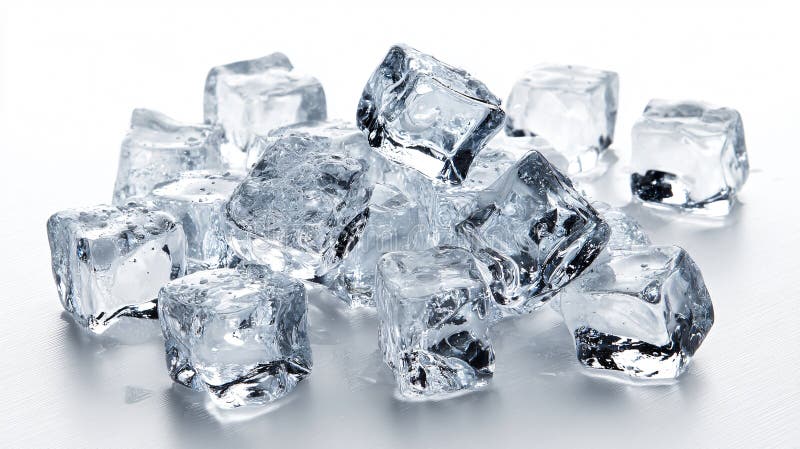 Crushed Ice Cubes Scattered on Flat Surface - Refreshing Cold Beverage ...