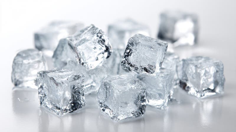 Crushed Ice Cubes Scattered on Flat Surface - Refreshing Cold Beverage ...