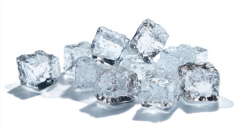 Crushed Ice Cubes Scattered on Flat Surface - Refreshing Cold Beverage ...