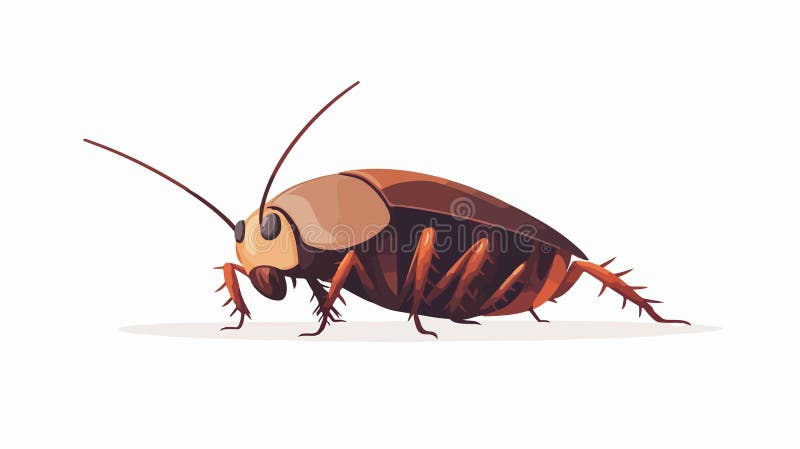 Cute Tired Cockroach Cartoon Character on White Background Stock Vector ...