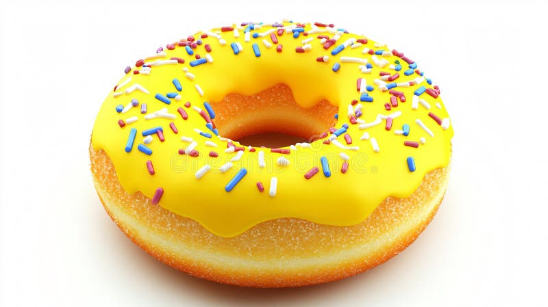 Delicious Yellow Doughnut Isolated White Background Food Lovers Stock ...
