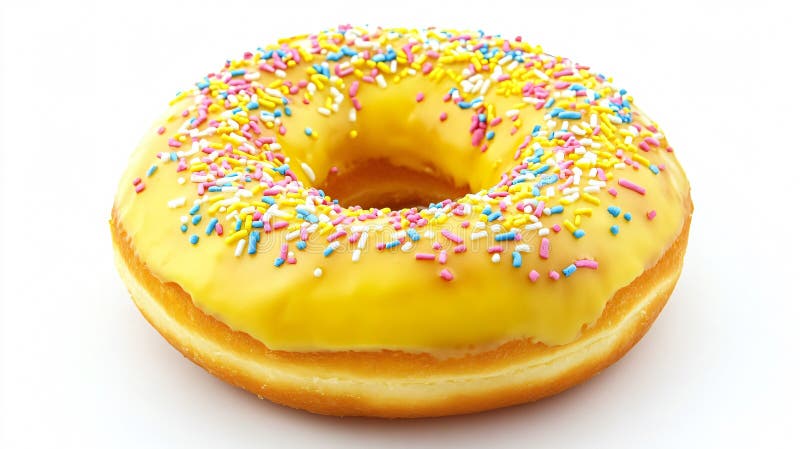 Delicious Yellow Doughnut Isolated on White Background for Food Lovers ...