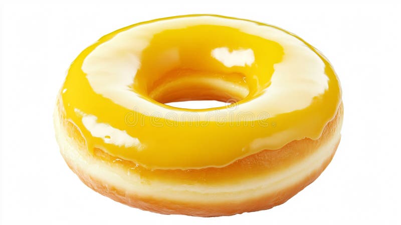 Delicious Yellow Doughnut Isolated White Background Food Lovers Stock ...