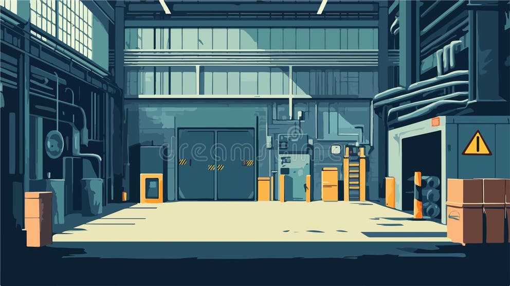 Desolate Abandoned Factory Interior: Industrial Decay Simplified Stock ...