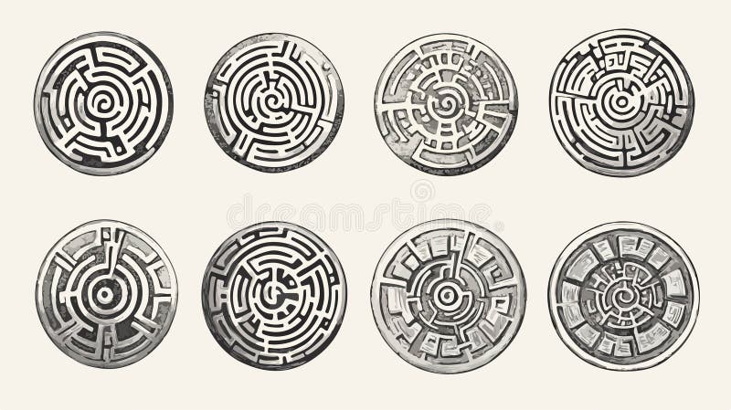 Detailed Circular Mazes Stock Illustrations – 10 Detailed Circular ...