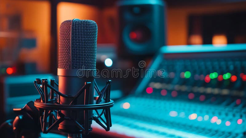 Detailed Professional Microphone View for Studio Recording Sessions ...