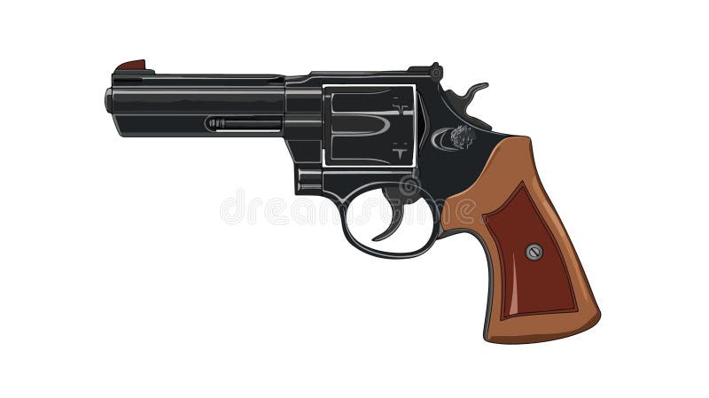 Detailed Revolver Gun Vector Illustration - Isolated Design Element ...