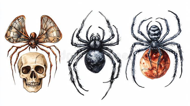 Detailed Watercolor Gothic Set Illustration for Creative Projects Stock ...