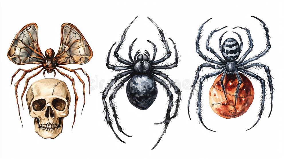 Detailed Watercolor Gothic Set Illustration for Creative Projects Stock ...