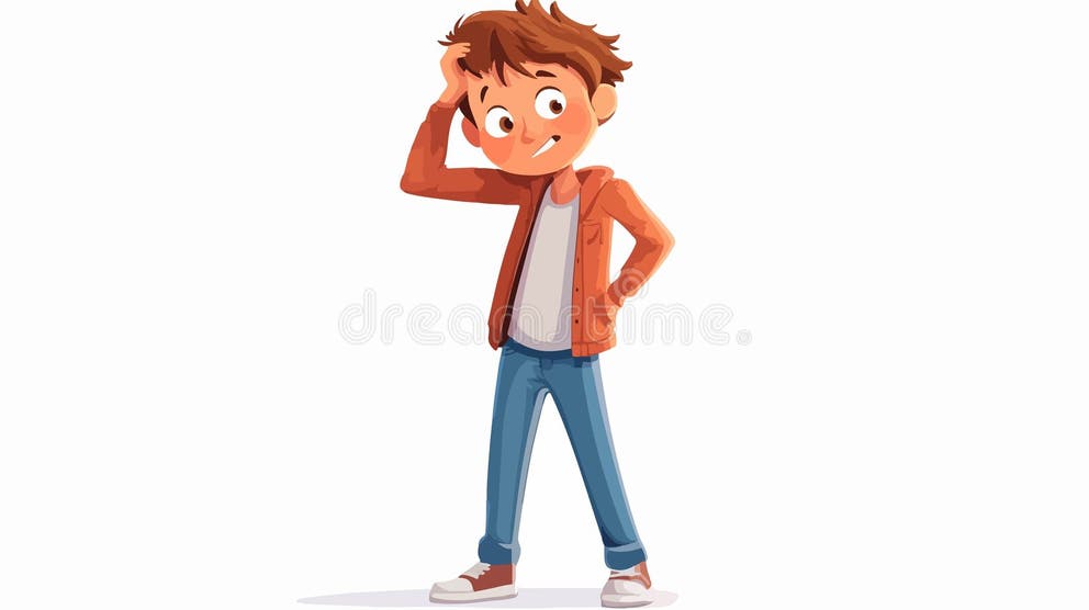Dizzy Boy Holding Head Cartoon Vector Illustration Stock Vector ...