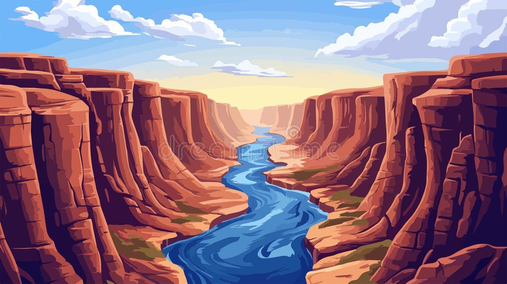 Dramatic Canyon River Landscape: Simple Scenery with Flawless Beauty ...