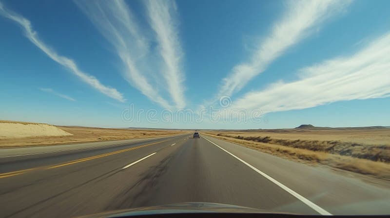 Driving Car Point of View Perspective with Scenic Road View Stock ...