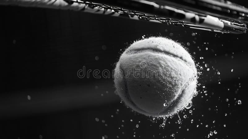 Dynamic Tennis Player in Action with Racket and Ball on Court Stock ...