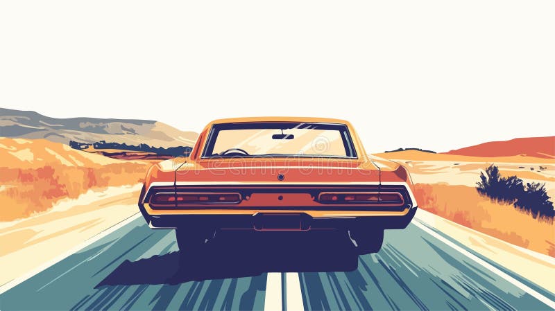 Dynamic Vehicle Driving Down Road Illustration Stock Vector ...