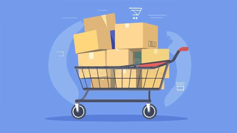 Efficient Hand Cart Loaded with Boxes for Easy Transport in Logistics ...