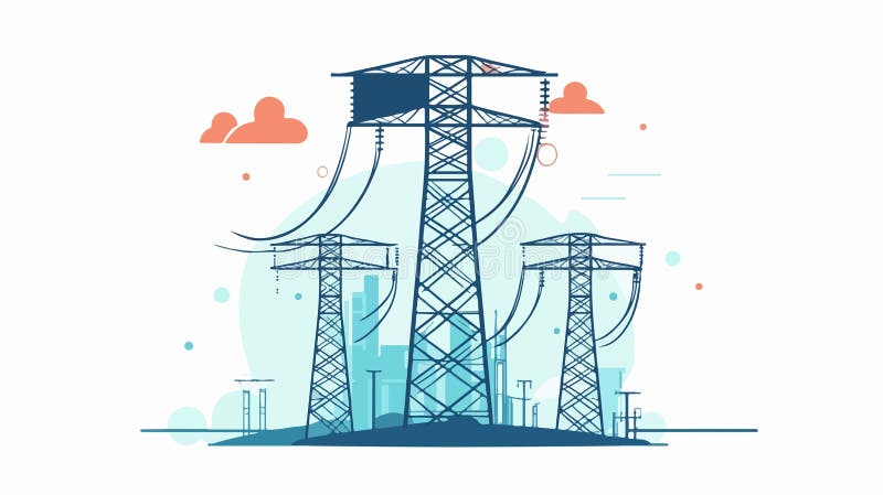 Electricity Grid Icon for Power Generation and Energy Concept Stock ...
