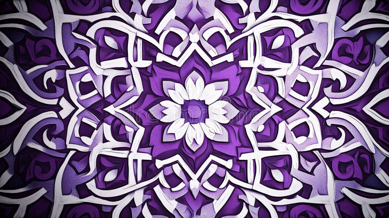 Elegant Arabic Purple and White Arabesque Design Greeting Card Stock ...