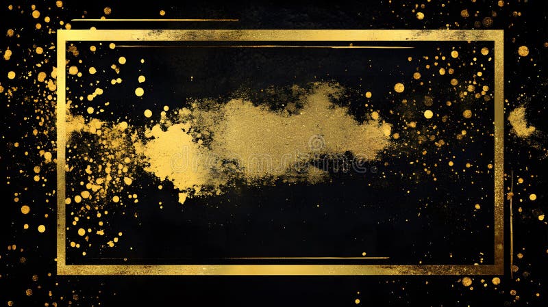 Elegant Gold Foil Frame with Splatter and Glitter Accent for Luxury ...
