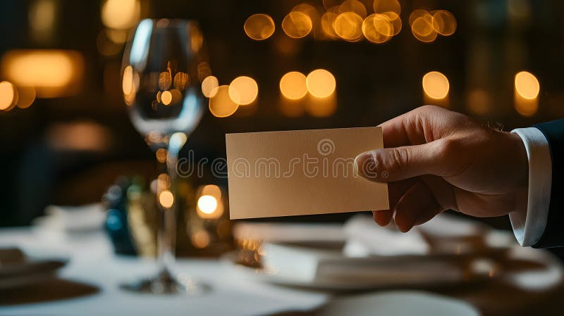 Elegant VIP Table Reservation - Hand Holding Luxury Restaurant Table ...