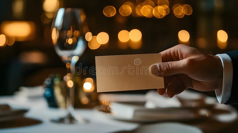 Elegant VIP Table Reservation - Hand Holding Luxury Restaurant Table ...