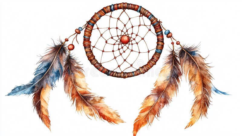 Elegant Watercolor Dream Catcher Hand Drawn Illustration Stock ...