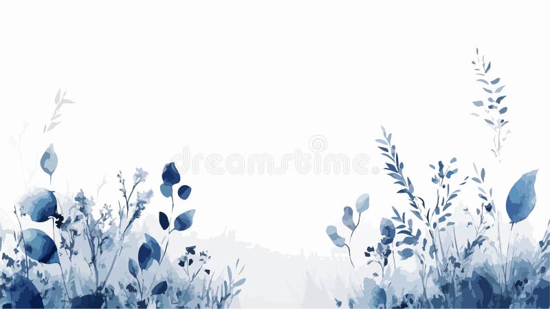 Elegant Watercolor Floral Meadow Border Vector Illustration Stock ...