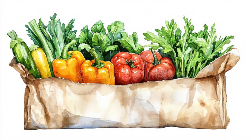 Elegant Watercolor Package Illustration - Creative Design Element with ...