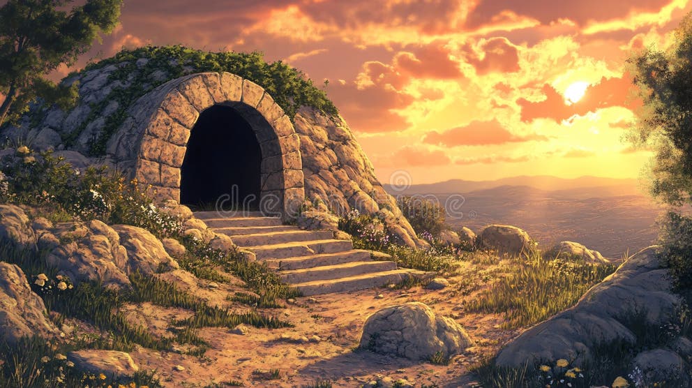 Empty Tomb with Stone Rolled Away: Symbol of Resurrection and Hope ...