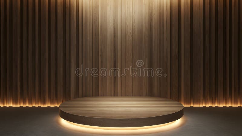 Empty Wood Product Display Corner Wall Background Stock Illustration ...