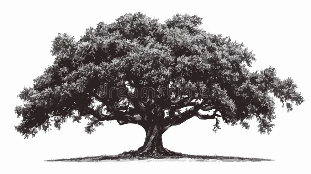 Enchanting Magic Oak Tree Vector Illustration for Creative Designs Stock Vector - Illustration ...