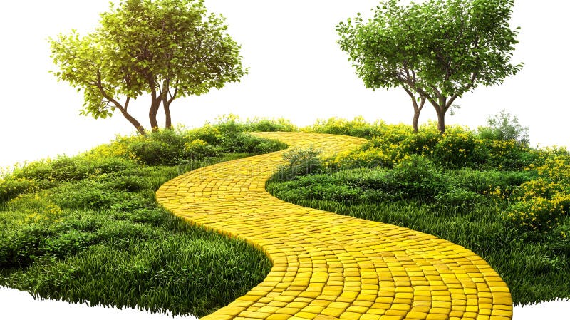 Enchanting Yellow Brick Road Winding through Magical Forest Landscape ...