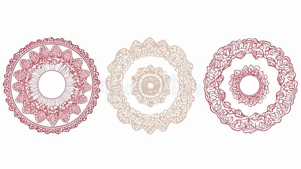 Exquisite Lace Doilies Round Frame for Elegant Decor Stock Vector ...
