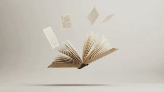 Falling Book Isolated on White Background for Professional Design ...