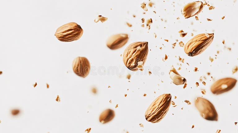 Falling and Rotating Walnuts on White Background Stock Photo - Image of ...