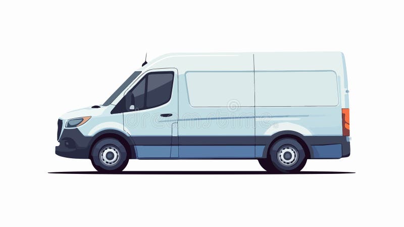 Fast Shipping Courier Van Vector Isolated on White Background Stock ...