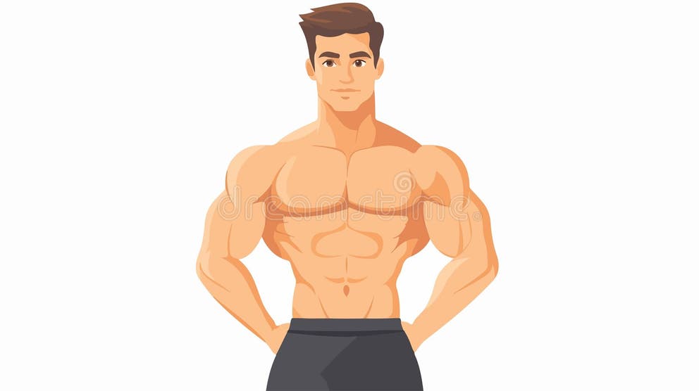 Fitness Man Vector Cartoon Style Illustration for Workouts and Training ...