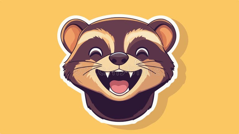 Fluffy Ferret Muzzle with Happy Animal Face and Smiling Expression ...