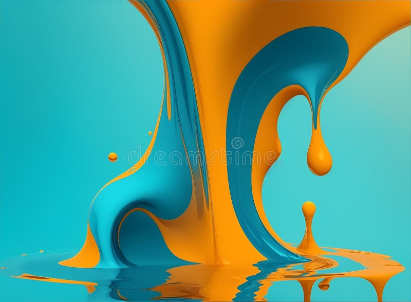 Abstract Liquid Shape, Fluid Design. Isolated Gradient Waves with ...