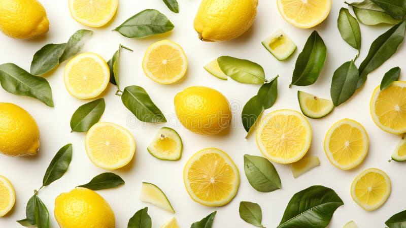 Fresh Lemon Isolated on White Background Collection for Professional ...