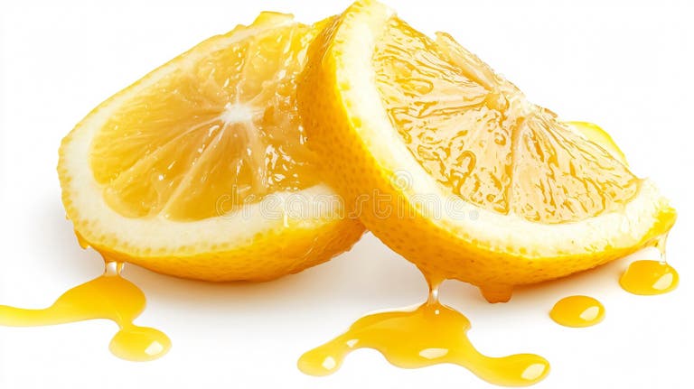 Fresh Sliced Lemon with Dripping Juice and Jam Stock Image - Image of ...