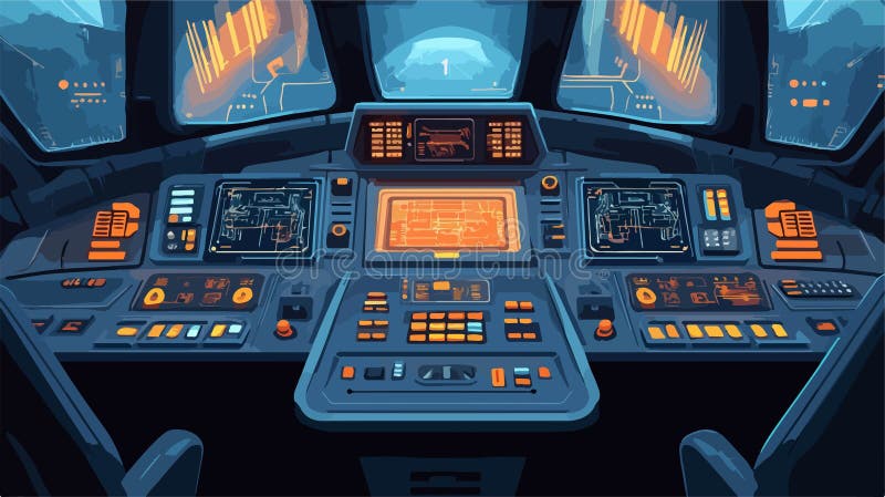 Futuristic Spaceship Control Panel for Sci-Fi Interior Design Concept ...