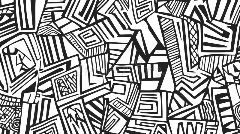 Geometric Doodle Pattern Vector Illustration Iso Stock Vector ...